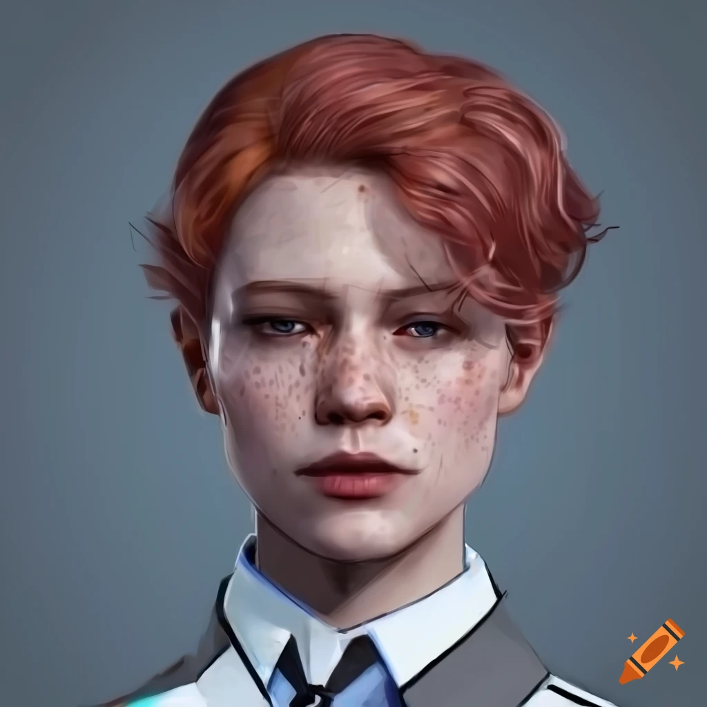 Original character with red hair and freckles on Craiyon