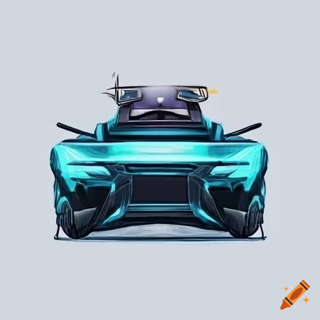 Red racer car outline drawing on Craiyon