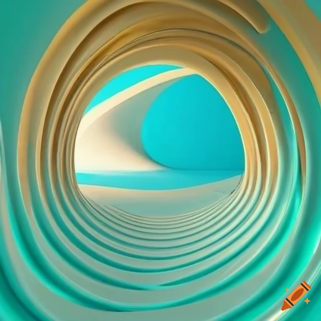 Surreal architecture with flowing forms and golden hour colors on Craiyon