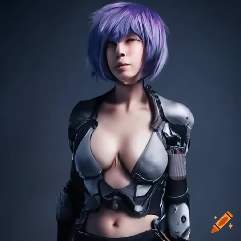 Cosplayer As Motoko Kusanagi With Cybernetic Enhancements On Craiyon