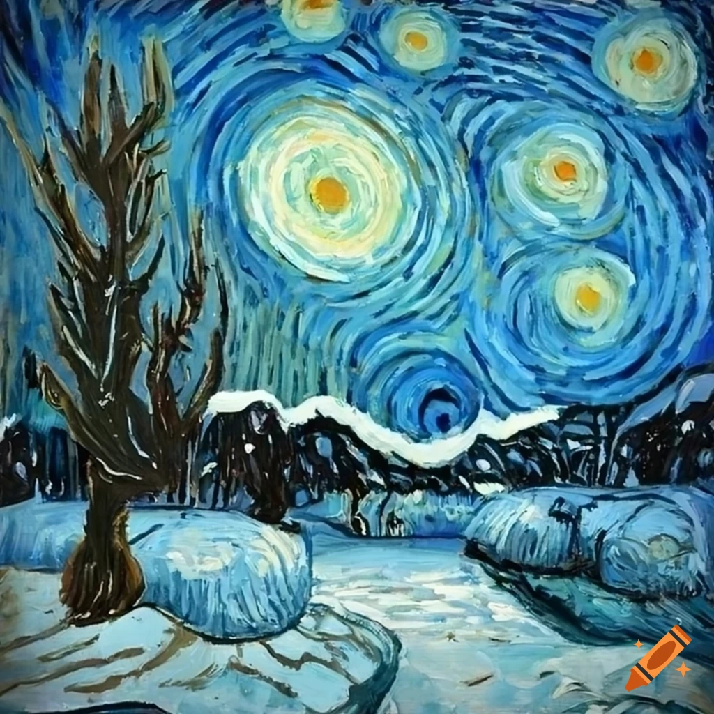 Winter painting in the style of van gogh on Craiyon