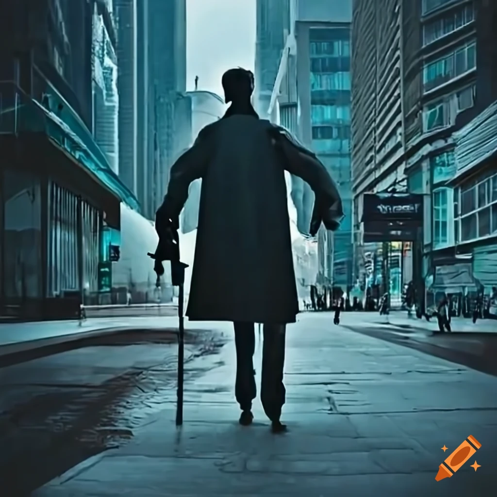 Image of a giant man in a city on Craiyon