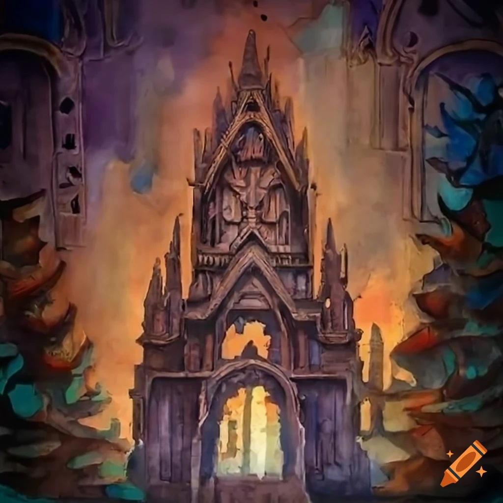 Tower of sauron in the style of holy diver album cover on Craiyon