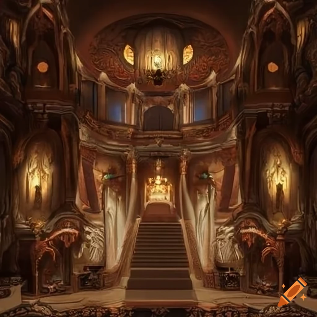 Impressive fantasy mansion hall on Craiyon