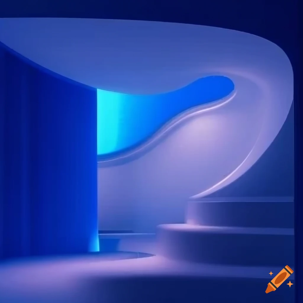 3d rendered spa interior with flowing curvy forms and shapes on Craiyon