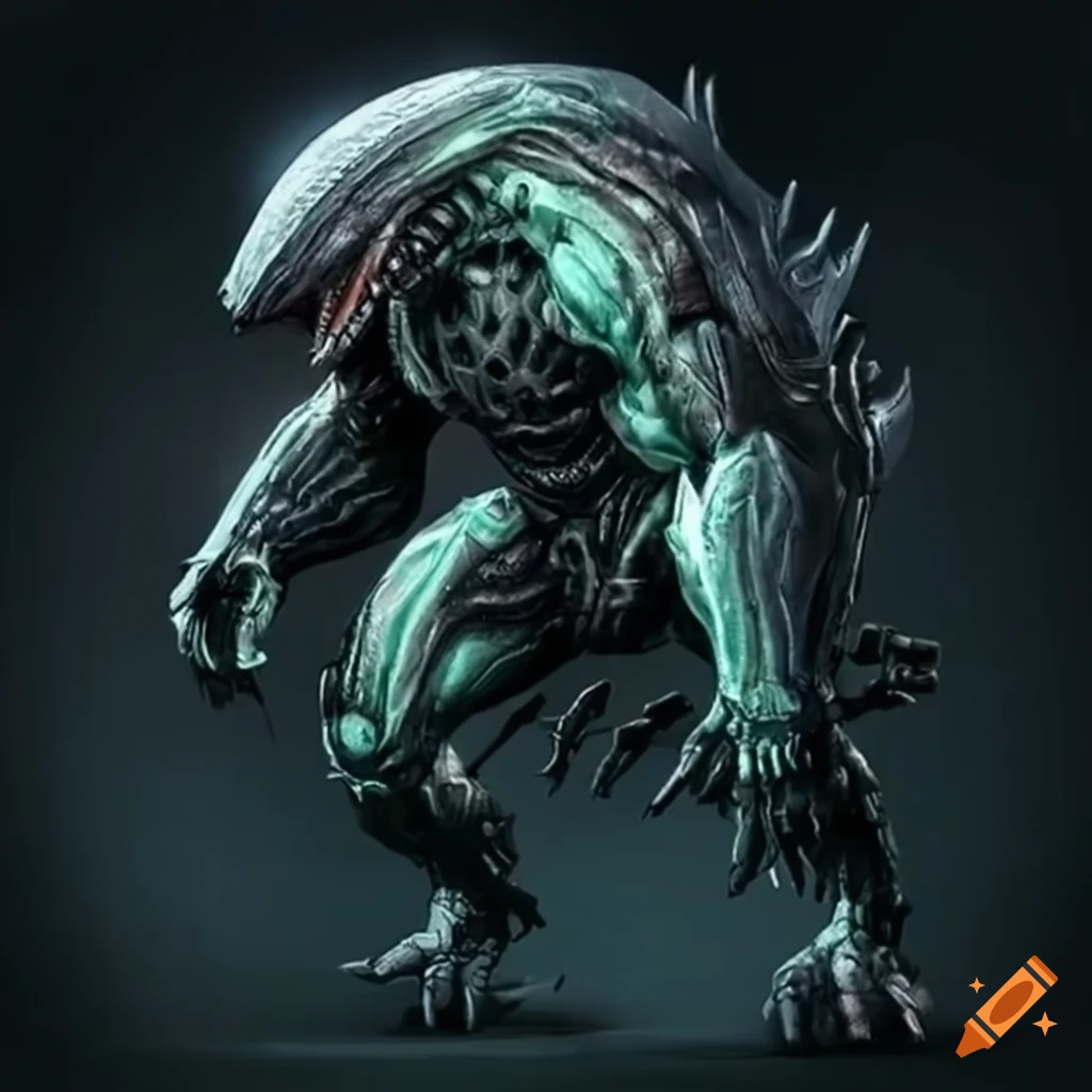 Image of a cybernetic alien dreadnaught inspired by a shark on Craiyon
