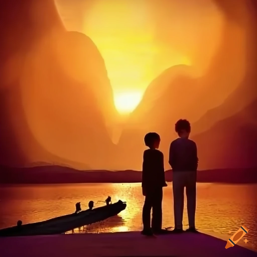 Couple enjoying the sunset together on Craiyon