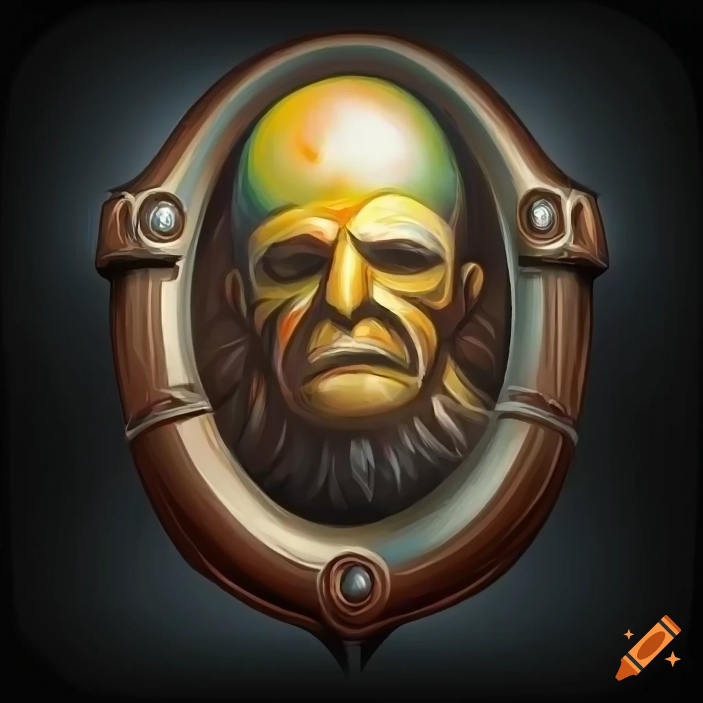 Fancy RPG icon on black background on Craiyon