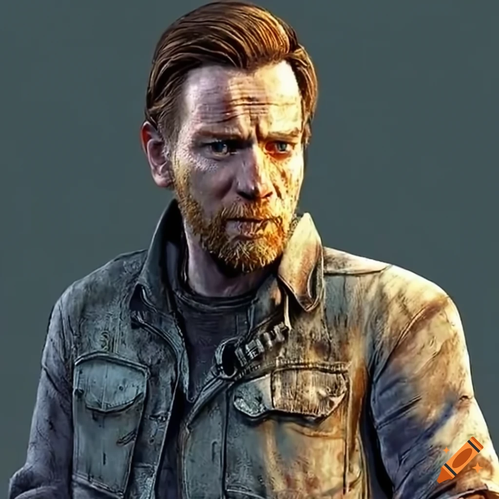 Ewan McGregor as a survivor in The Walking Dead video game on Craiyon