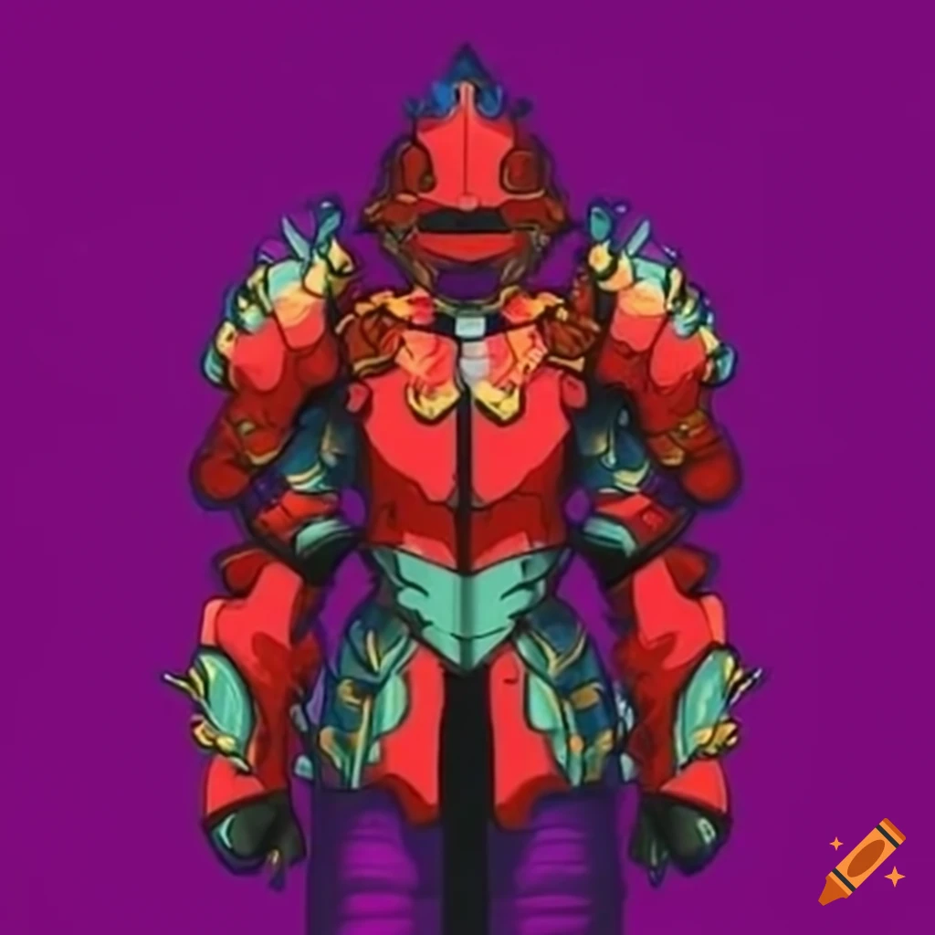 Red suit of armour on Craiyon