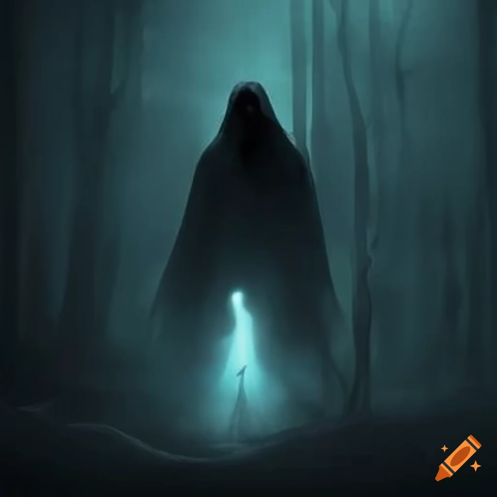 Image of a mysterious winged figure in the dark on Craiyon