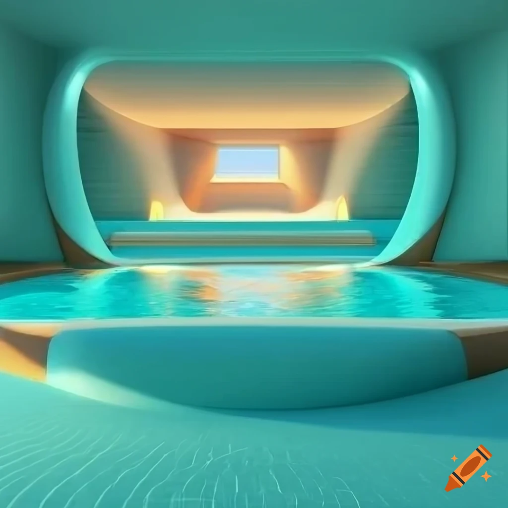 Small luxury indoor swimming pool on Craiyon