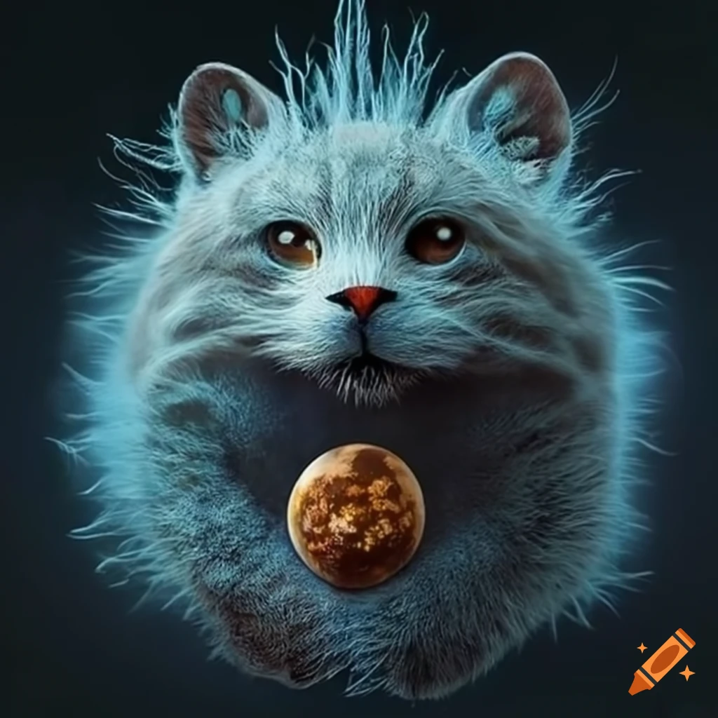 Haeckel illustration of adorable animals under a full moon