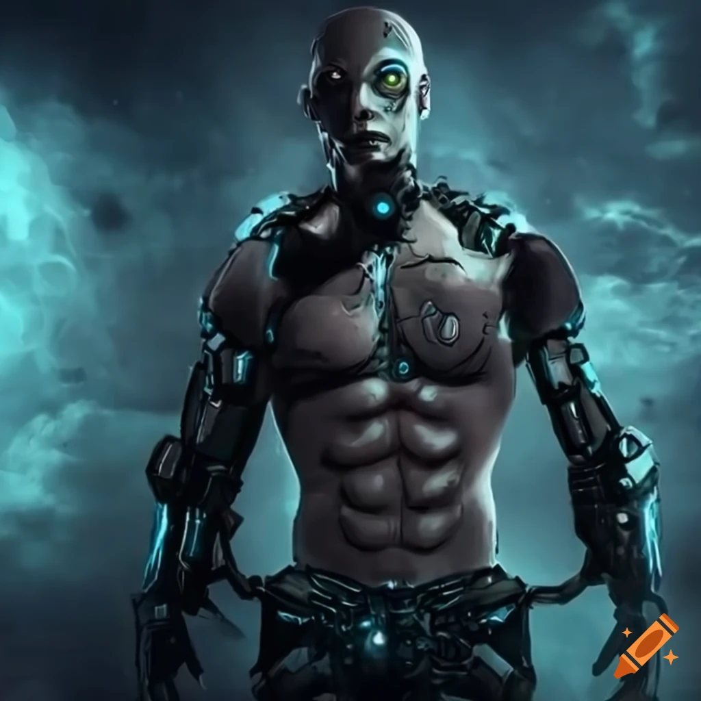 Image of a futuristic cyborg warrior on Craiyon