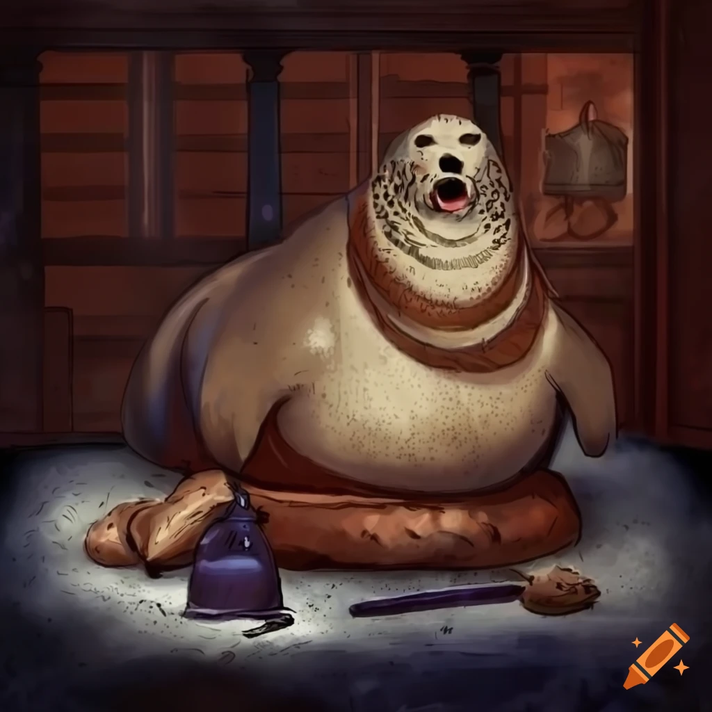 Fantasy illustration of a lounging leopard seal on Craiyon