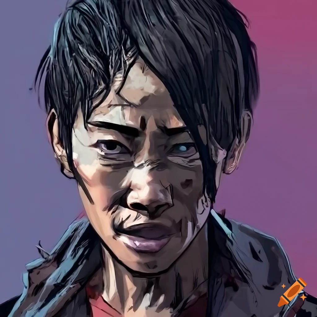 Digital art of ryan bergara in the style of the walking dead on Craiyon