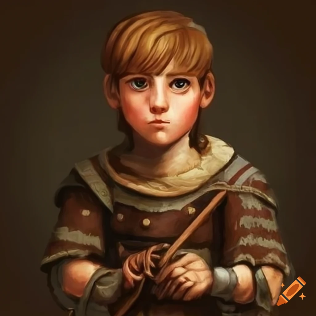 Medieval boy squire on Craiyon