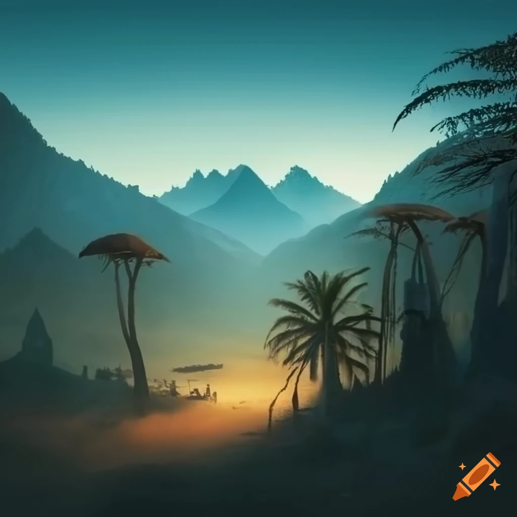 Adventure album cover with diverse landscapes