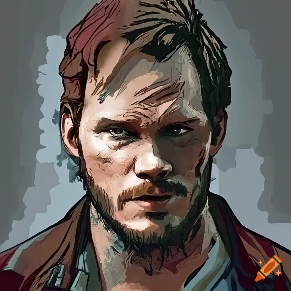 Digital art of chris pratt in the walking dead style on Craiyon