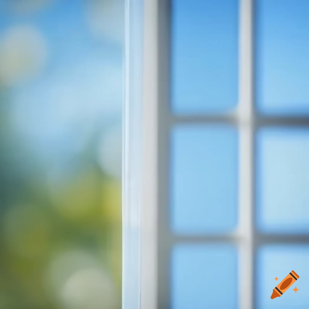 Close up of clear window frame with wood details in a contemporary ...