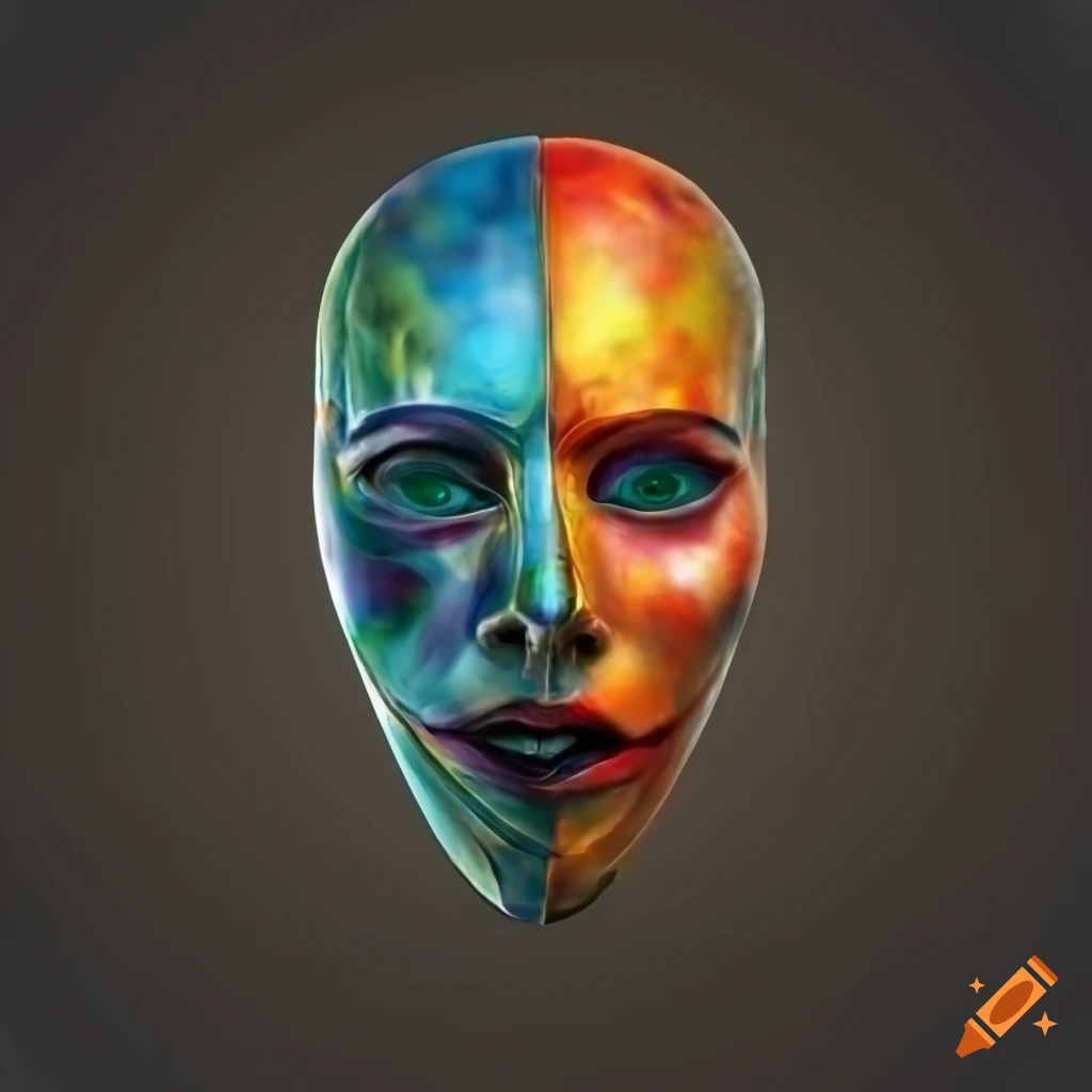 Theater mask with cheerful and expressive features on Craiyon