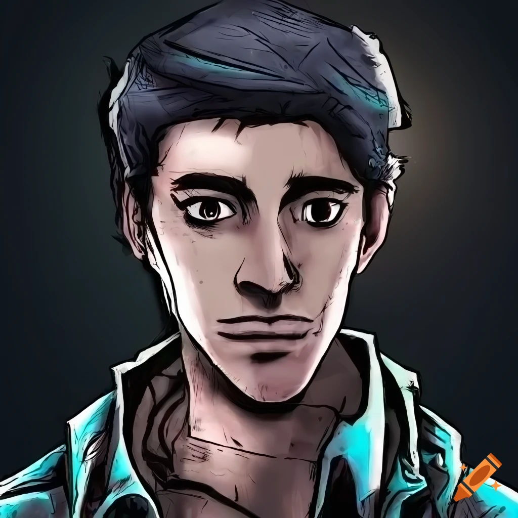 Digital art of matpat in the style of telltale's walking dead