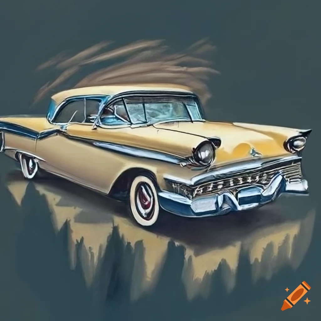 Oil painting of a hearse on Craiyon