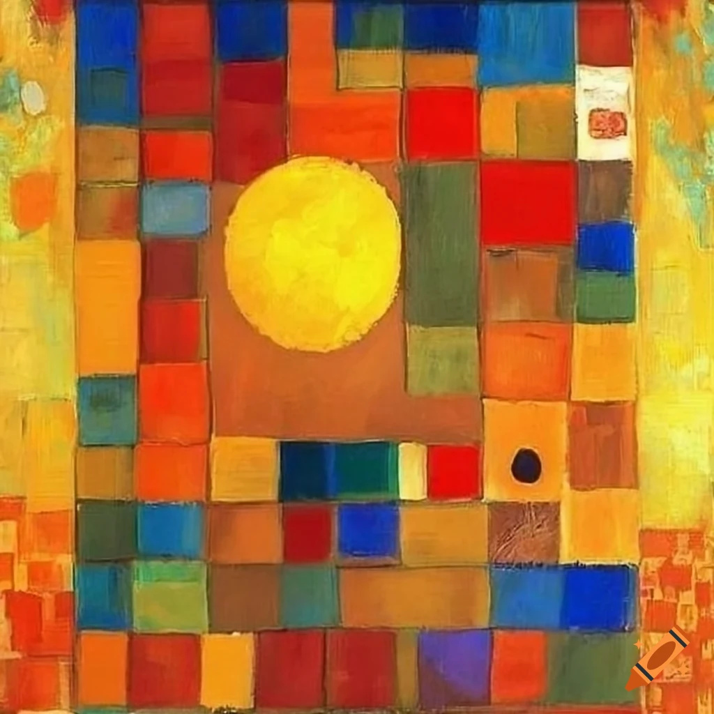 Geometric abstract art with squares in blue