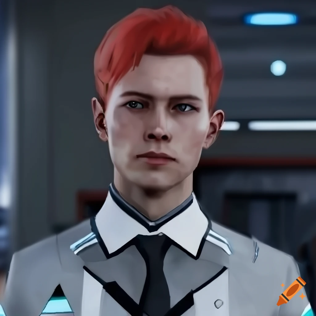 Illustration of an oc character with wavy red hair