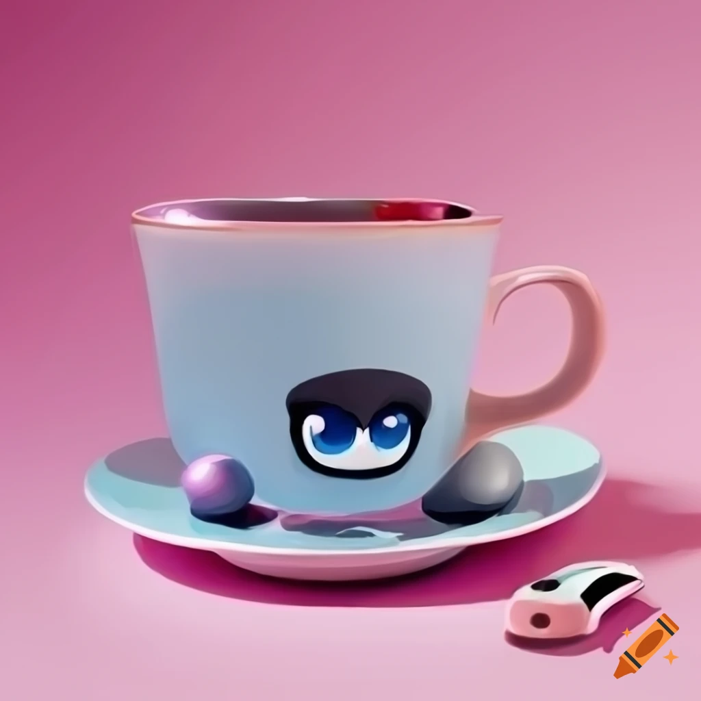 Anime-style teacup with a console pad