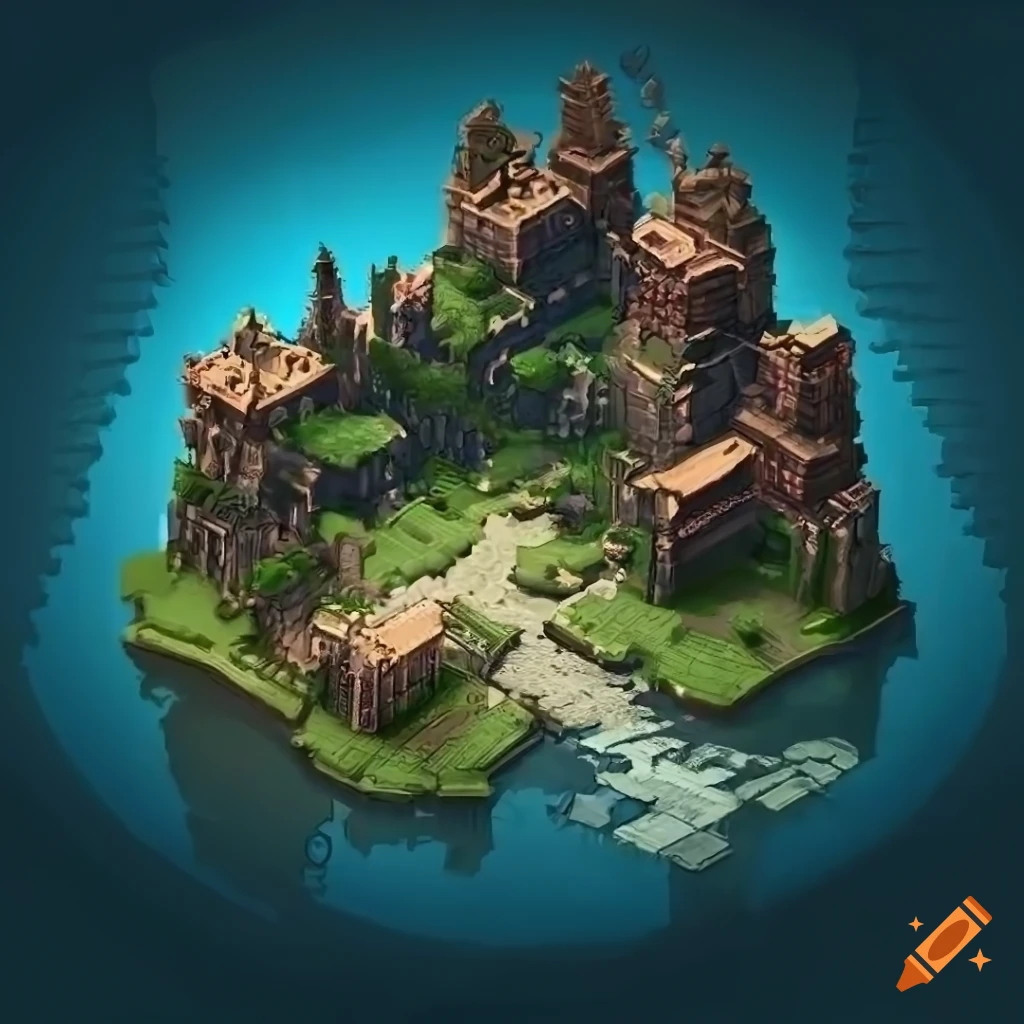 Isometric world on Craiyon