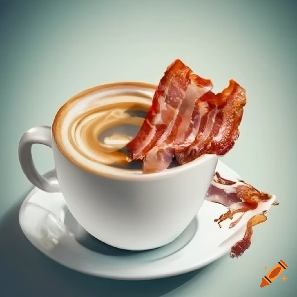 Coffee and bacon combination on Craiyon