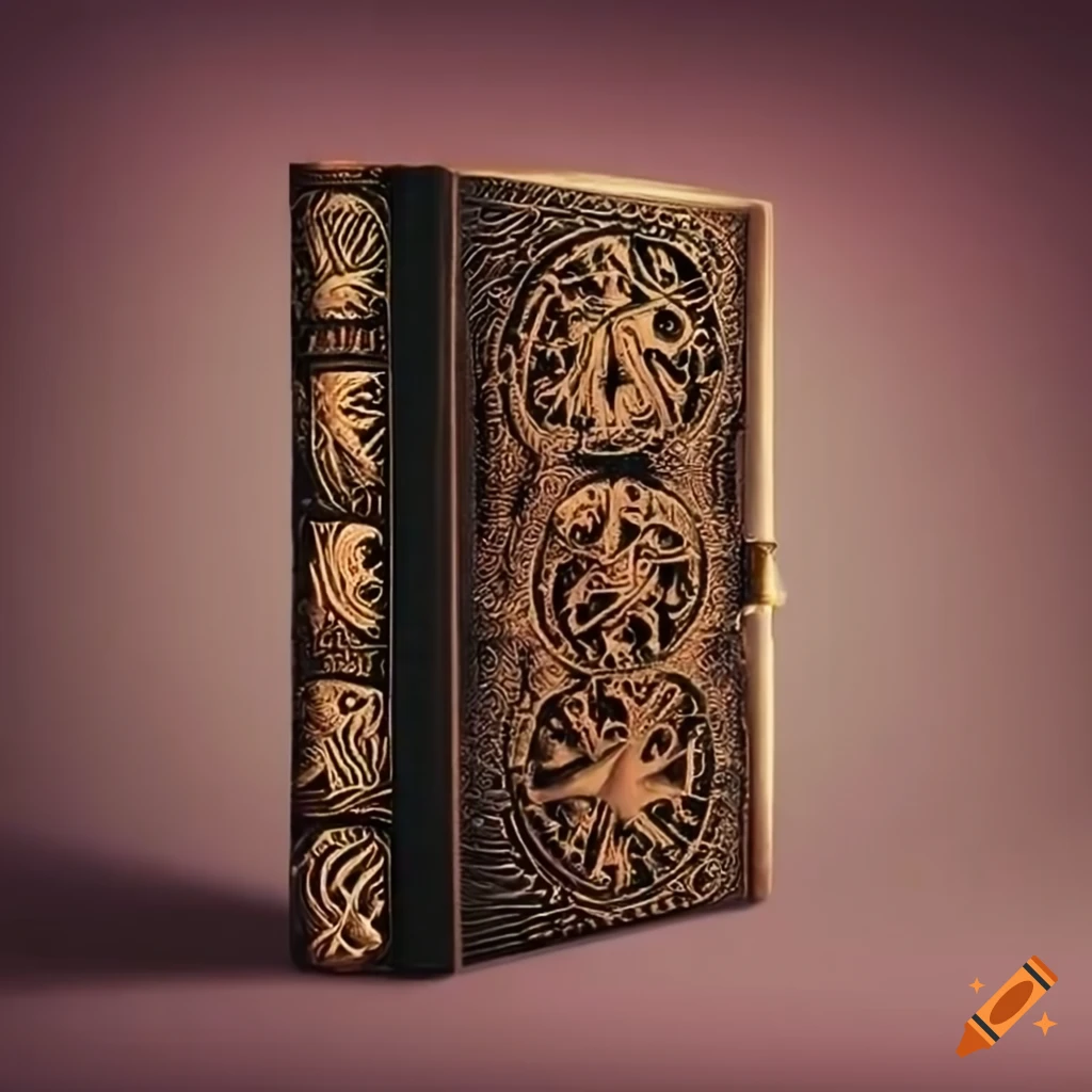 Journal with ancient symbols and intricate designs on Craiyon