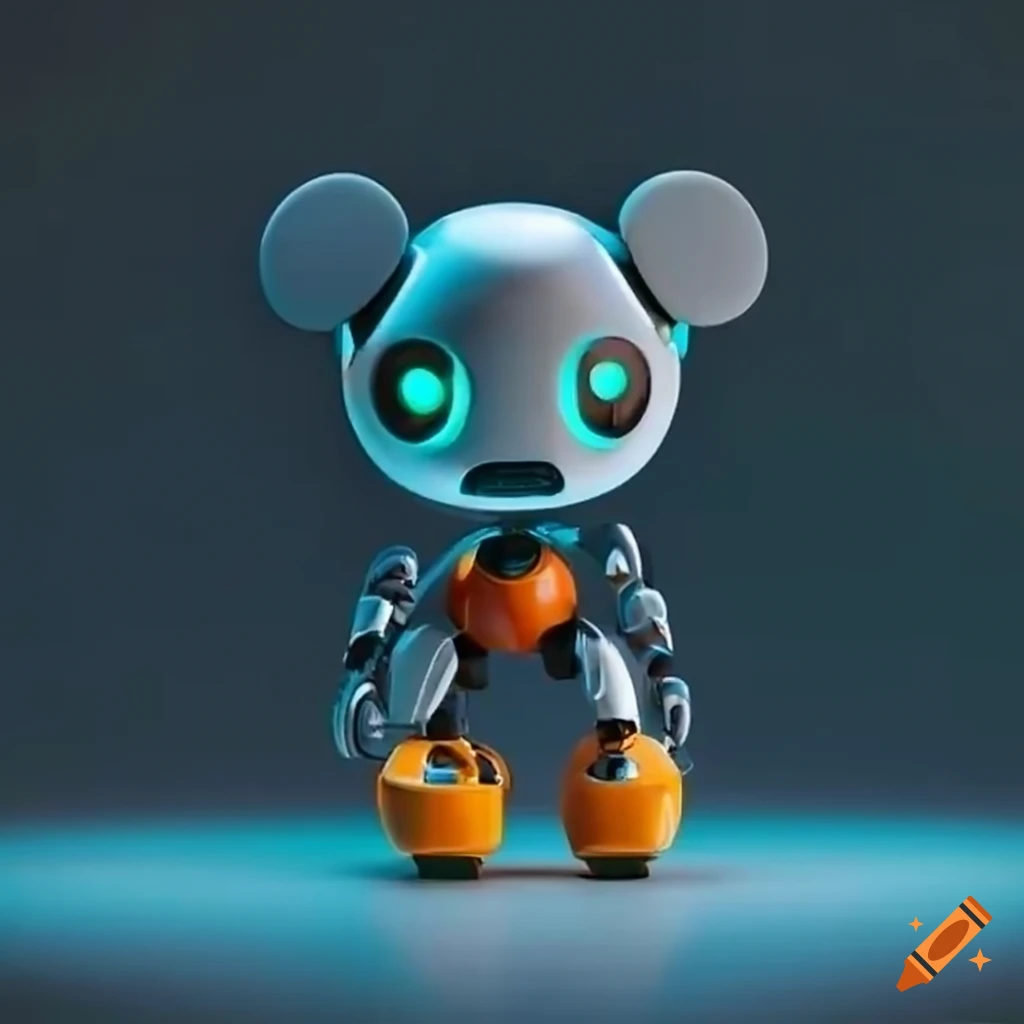 Futuristic cute robot mickey on wheels on Craiyon