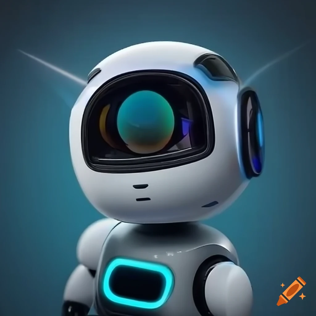 Futuristic cute robot with wheels on Craiyon