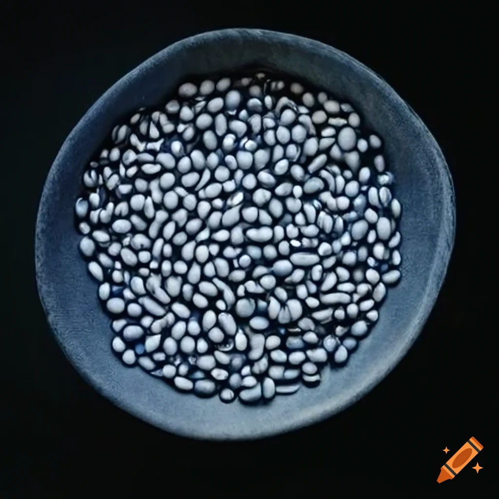 Denim beans in a denim bowl