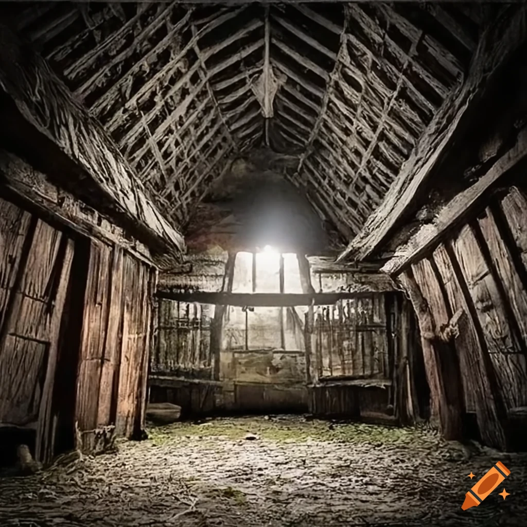 Night scene of an empty chicken farm in the 1650s on Craiyon