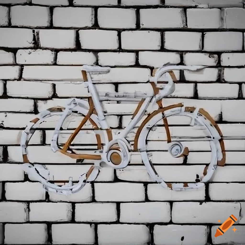 Unique artwork of a white brick bicycle on Craiyon