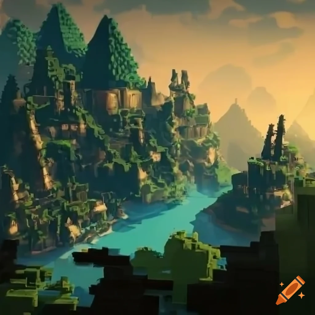 Intricate modular isometric concept art of outdoor terrain on Craiyon