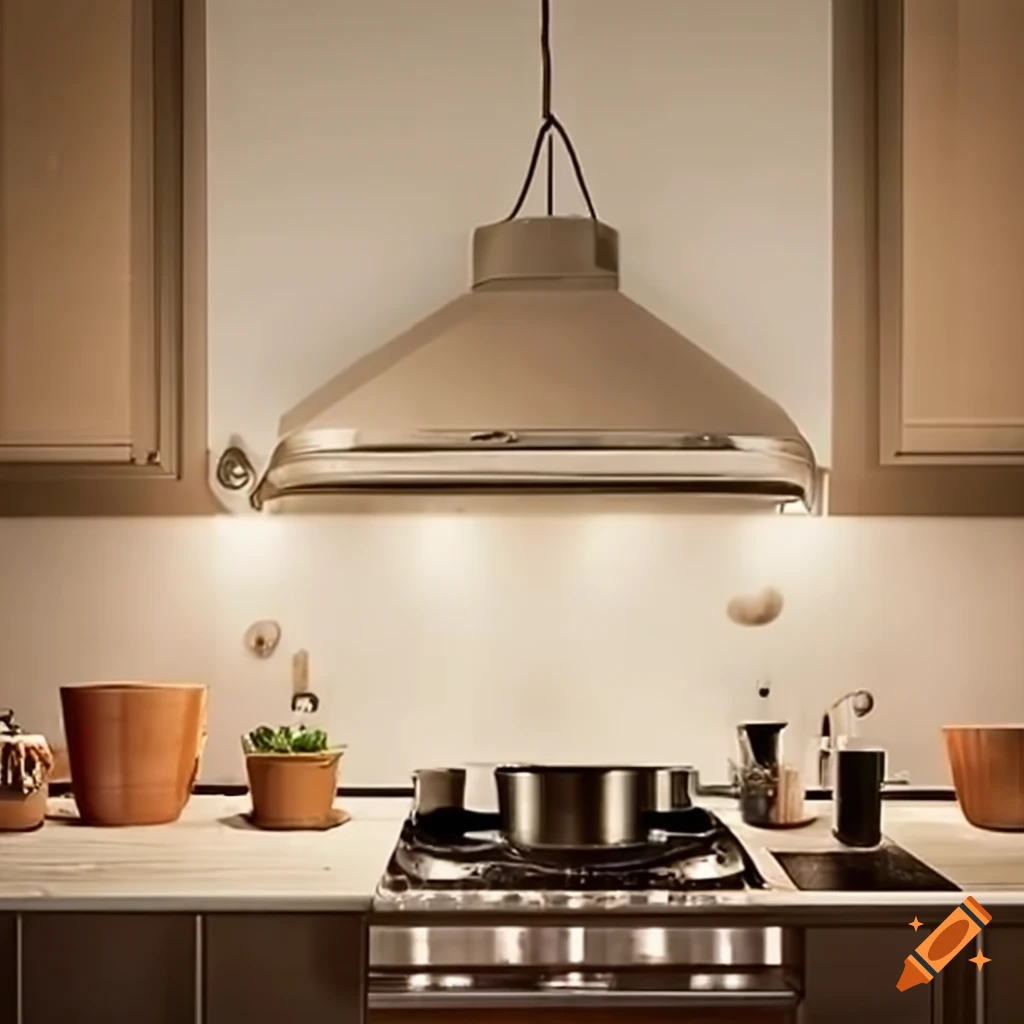 Modern kitchen with drawer handles and open cabinet flaps showing ...