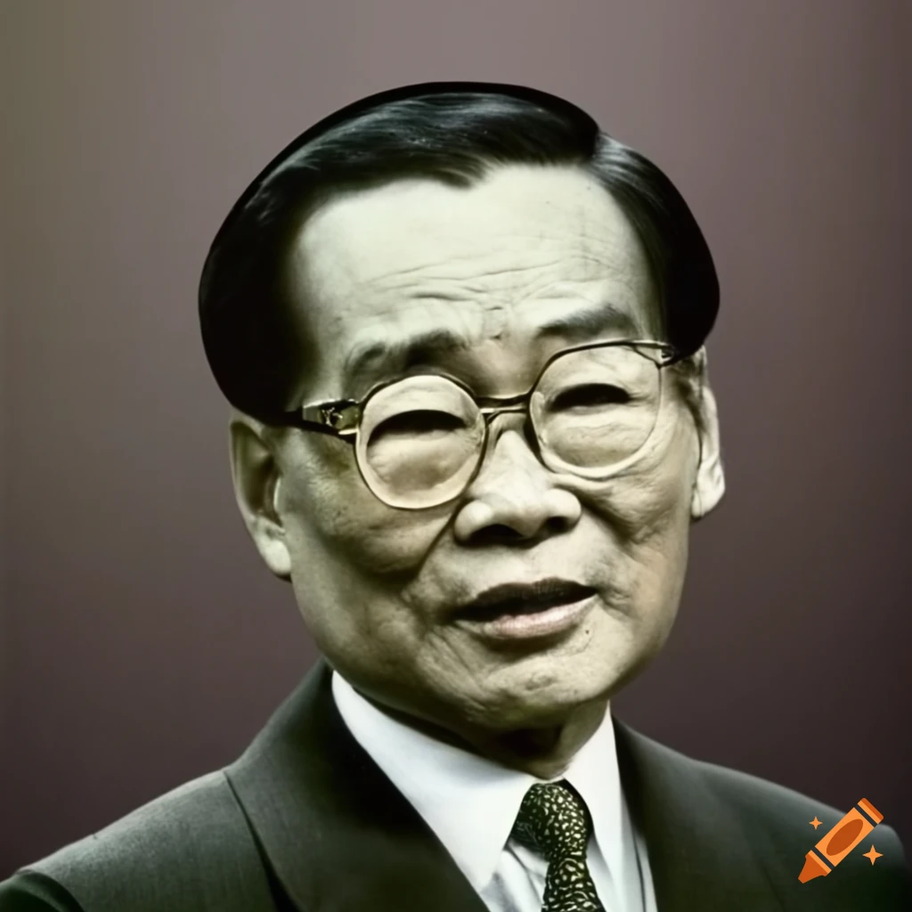 Portrait of chiang ching-kuo, 2nd president of the republic of china on ...