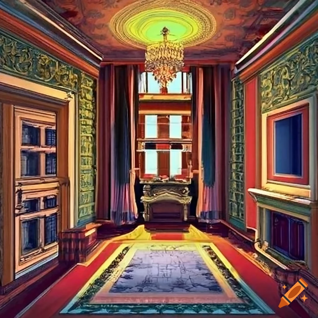 Interior design of a luxurious mansion on Craiyon