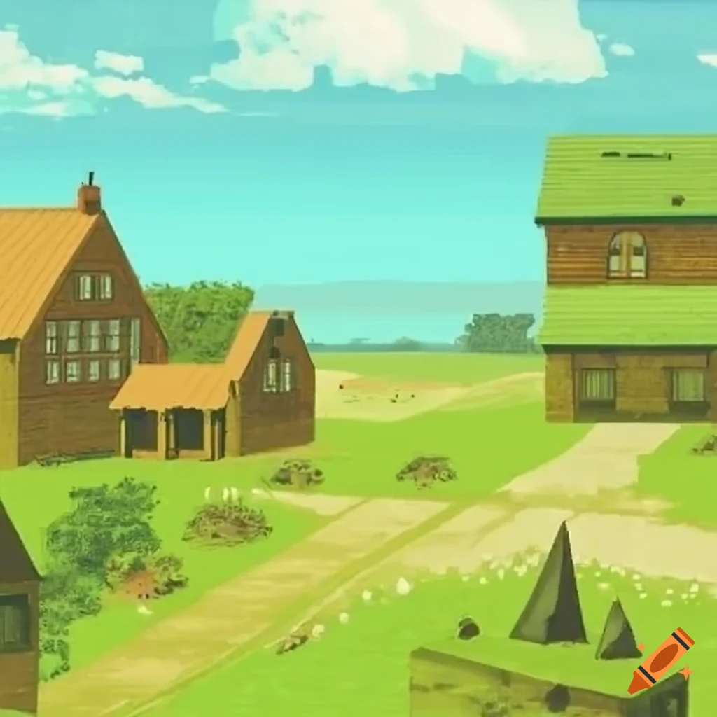 Retro landscape with PS1 graphics on Craiyon