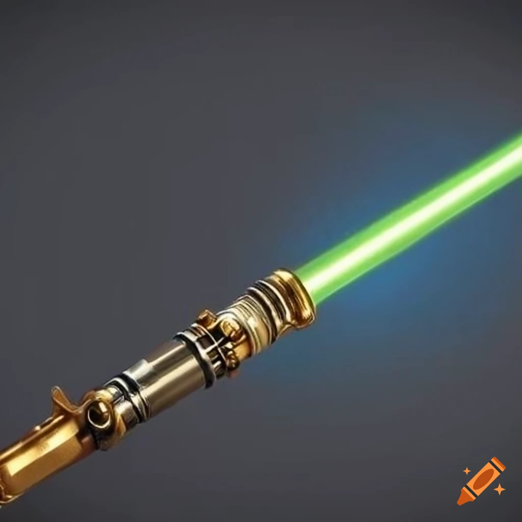 Gold lightsaber hilt with intricate engravings on Craiyon