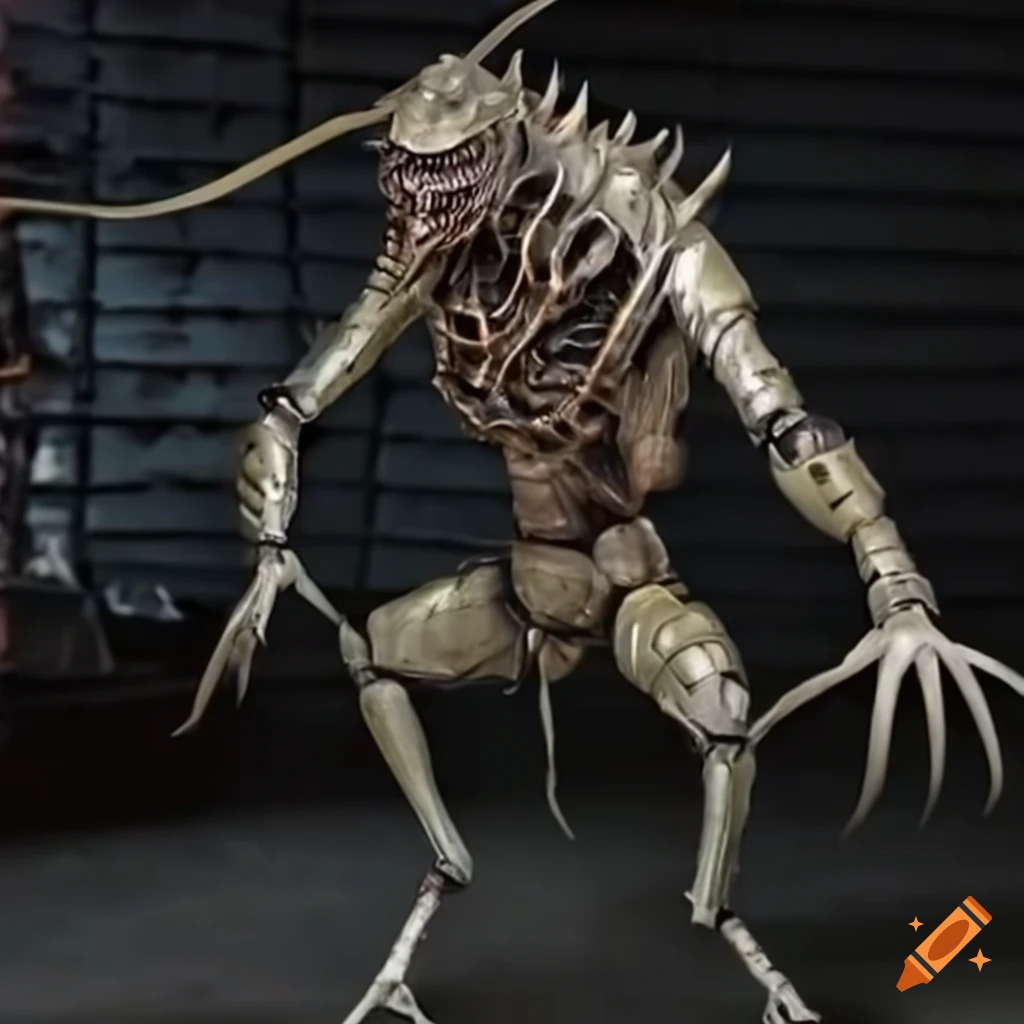 Cybernetic insectoid alien resembling a cockroach on Craiyon