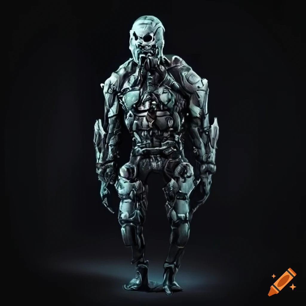 Dark cyborg on white background on Craiyon