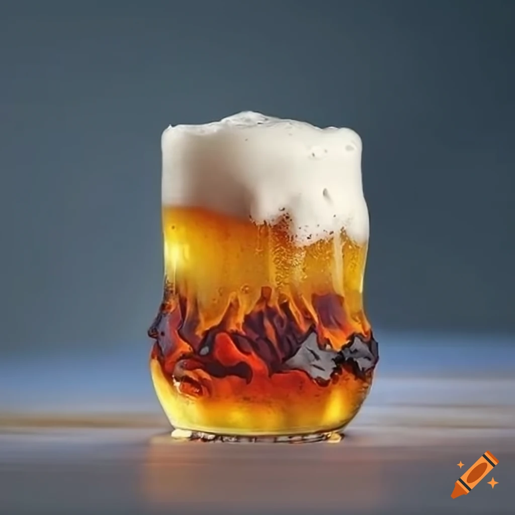 Frothy mug of beer with an anthropomorphic smiley face on Craiyon
