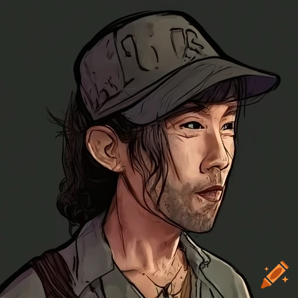 Digital art of ryan bergara in the style of the walking dead on Craiyon