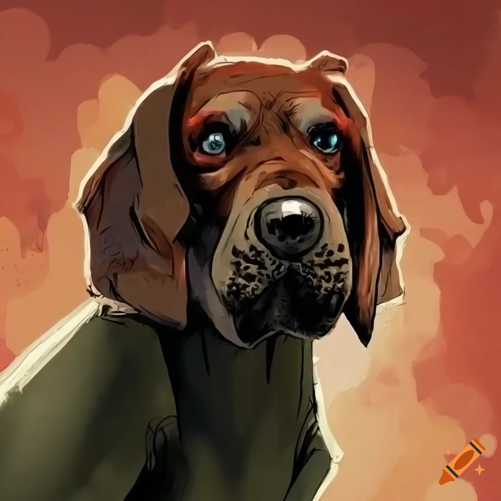 Digital art of a dog inspired by telltale's the walking dead on Craiyon