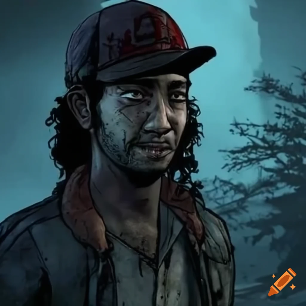 Ryan Bergara's portrayal in The Walking Dead video game on Craiyon